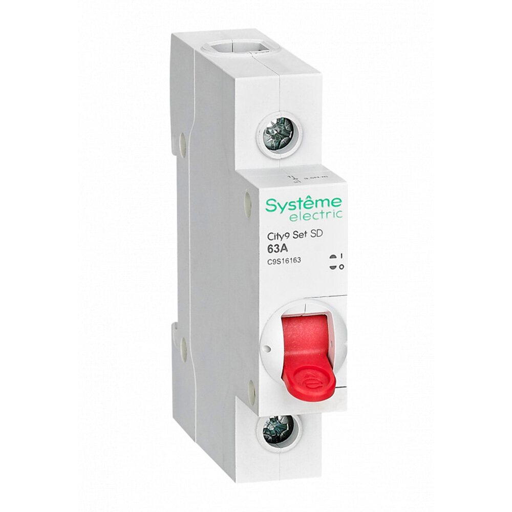 Выключатель нагрузки Systeme Electric City9 Set (C9S16163) 1P 63А тип АС 4,5 кА 230 В на DIN-рейку
