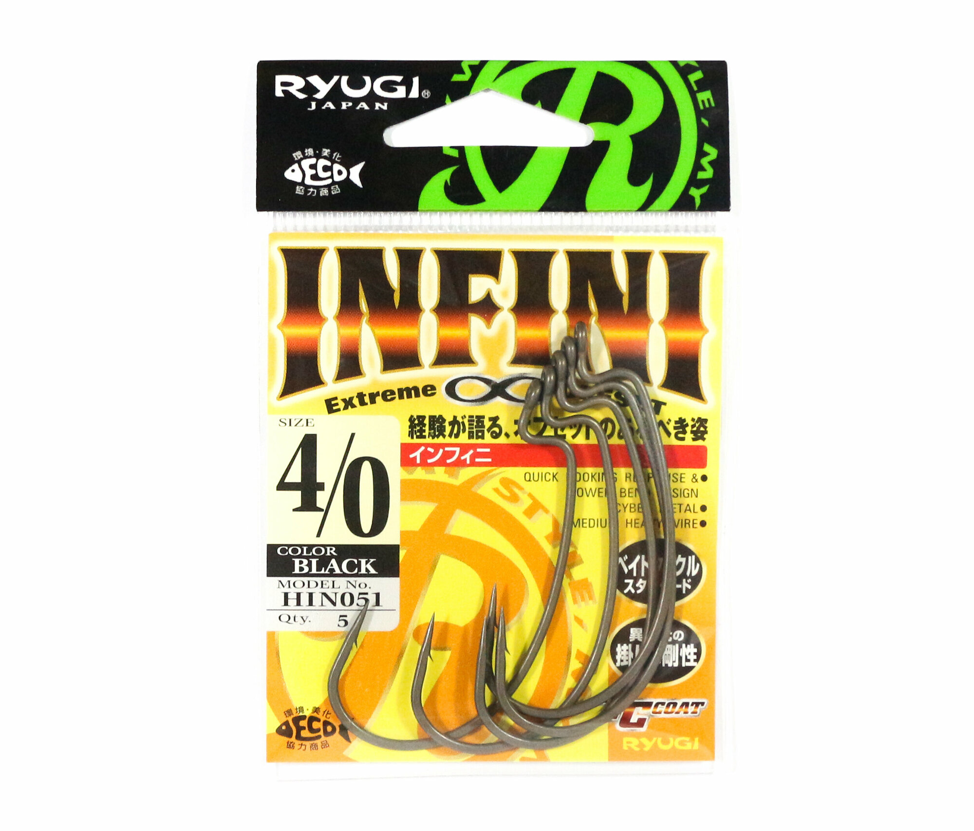 Крючки офсетные RYUGI INFINI #4/0 (5шт)