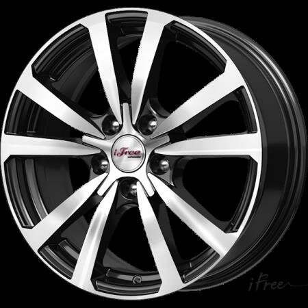 Диск автомобильный литой iFree Бэнкс 17x7 5x108 et45 dia67.1 Чёрный глянцевый с полированной лицевой частью