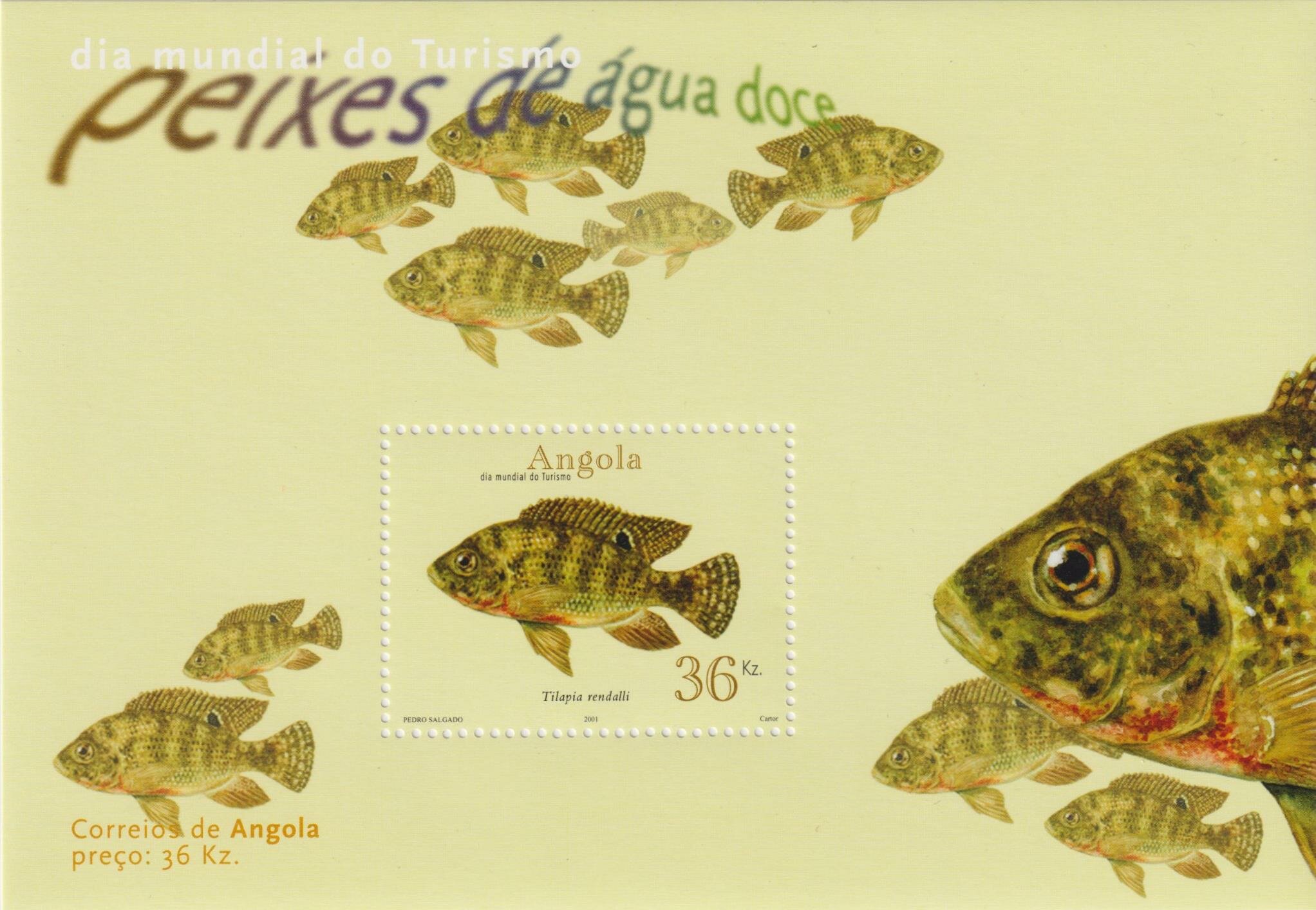 Почтовые марки Ангола 2001г. "Пресноводные рыбы" Рыбы MNH