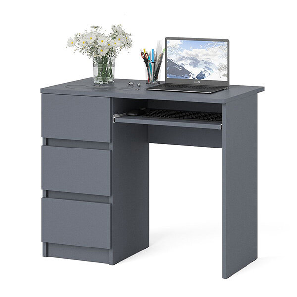 Стол компьютерный Мори МС-6 левый, цвет графит