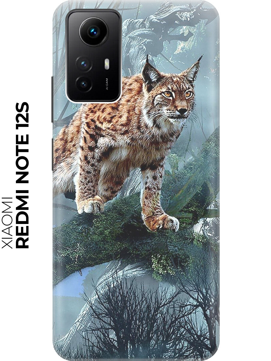 Силиконовый чехол на Xiaomi Redmi Note 12s / Сяоми Редми Ноут 12с с рисунком "Дикая рысь"