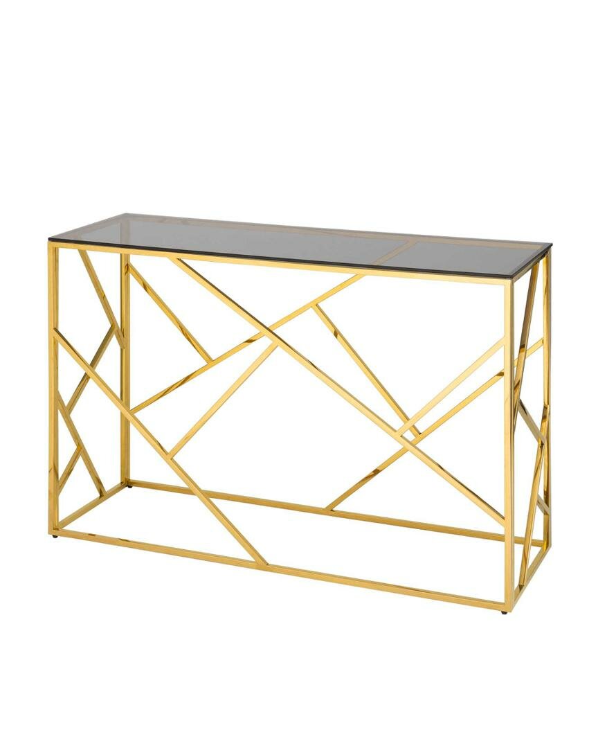 Консоль Stool Group Консоль АРТ деко 120х40 золото стекло smoke арт. УТ000001964