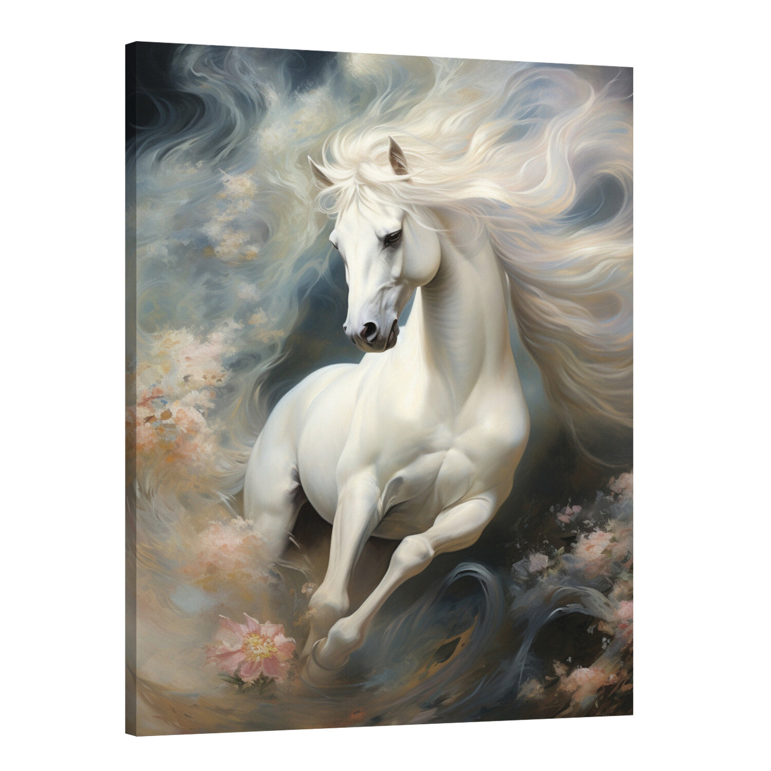 Интерьерная картина 50х70 "Единорог и ветер"