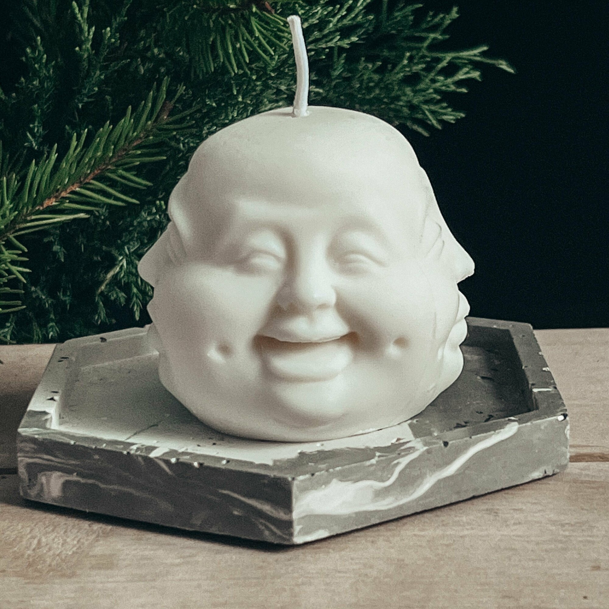 Свеча интерьерная фигурная "Будда многоликий" 6 см х 6 см