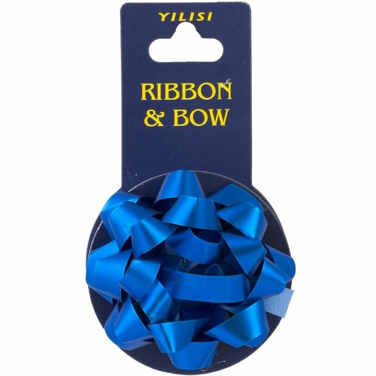 Бант Звезда 7см +Лента 4м сатин синий