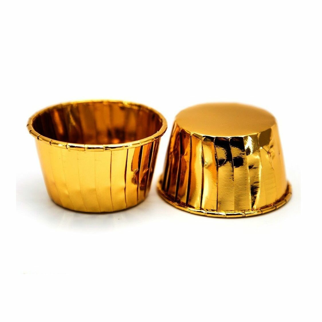 Капсулы бумажные "Маффин" d-50мм h-40мм золотые уп/100шт /формы бумажные/ тарталетки бумажные