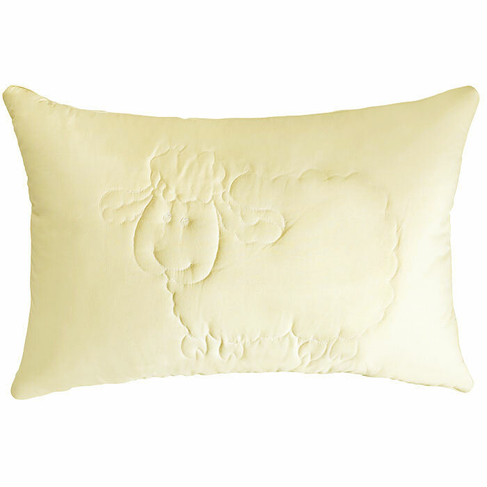 Подушка для сна 50х70 хлопок с натуральной овечьей шерстью