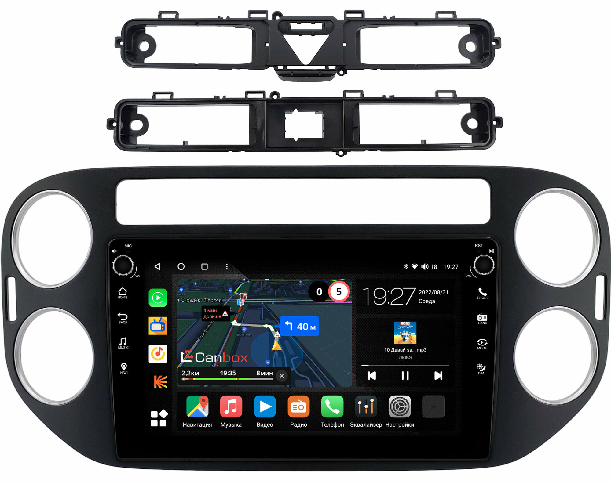 Штатная магнитола Canbox M-Line 7801-9-0950 Volkswagen Golf Plus 2005-2014, Tiguan 2007-2011 Android 10 (4G-SIM, 2/32, DSP, IPS) С крутилками
