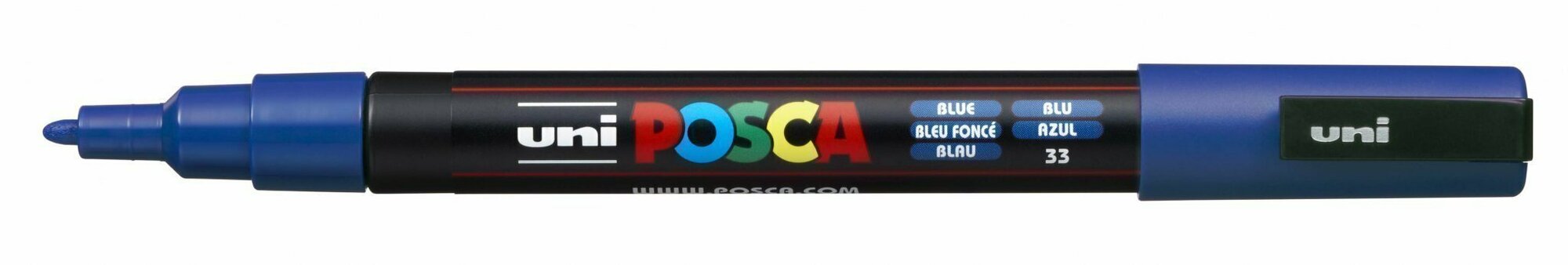 Маркер POSCA PC-3M, синий, 0,9 - 1,3 мм, пулевидный наконечник (номер цвета 33)