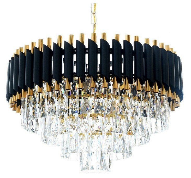 Подвесная люстра LUMINA DECO Funneli LDP 6003-550 BK+F. GD