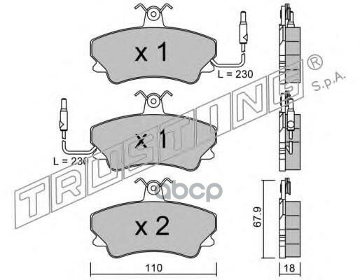 К-т дисков. тормоз. колодок Renault Espace 91-96, П c датч. Trusting арт. 0710