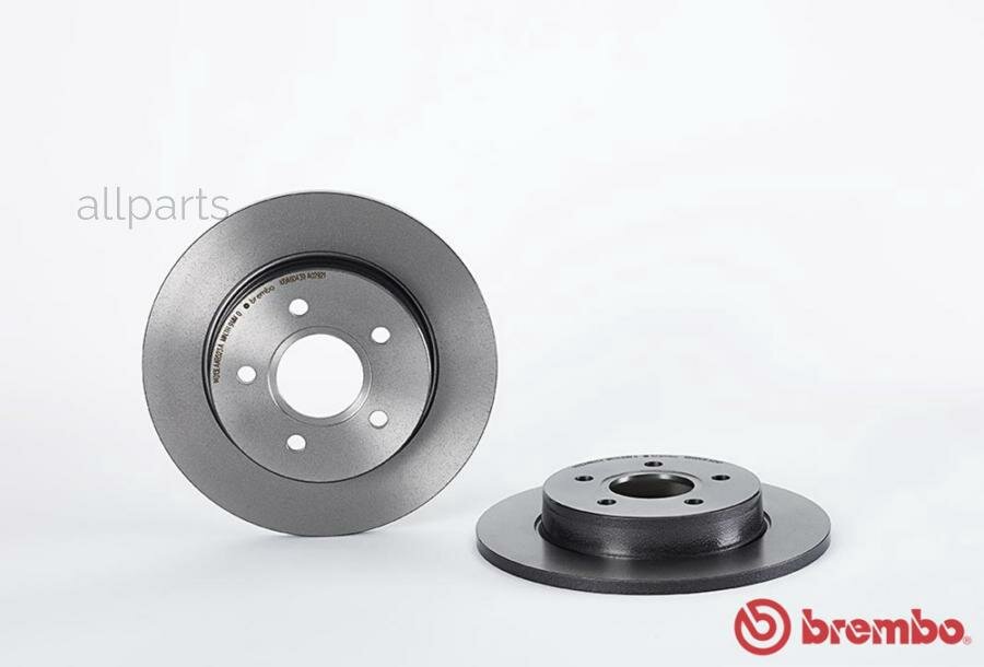 BREMBO 08A02921 Диск тормозной задний невентилируемый