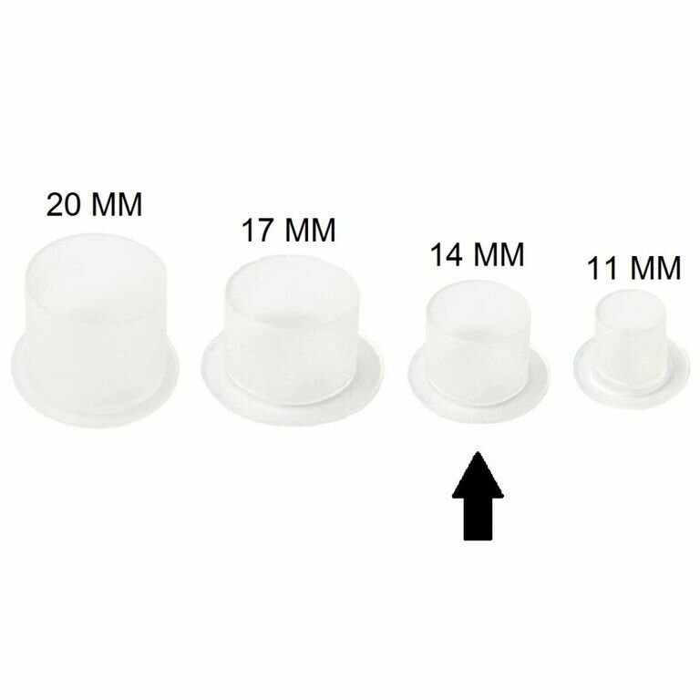 Колпачки под тату краску с плоским дном, eмкости для пигментов, капсы для татуажа 14мм, 100шт