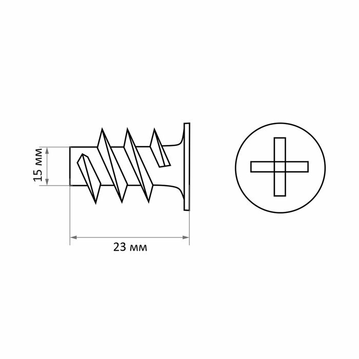 Дюбель Driva 15х23 мм, 500 шт 14-0041