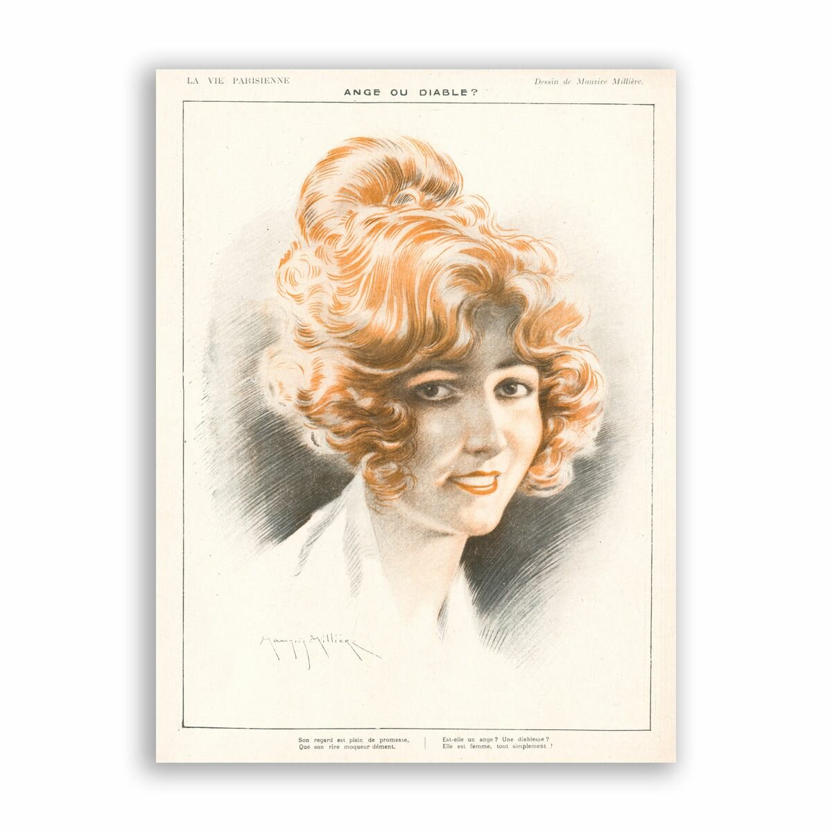 Постер на бумаге в стиле Пин-ап / La Vie Parisienne - Ange ou diable / Размер 60 x 80 см