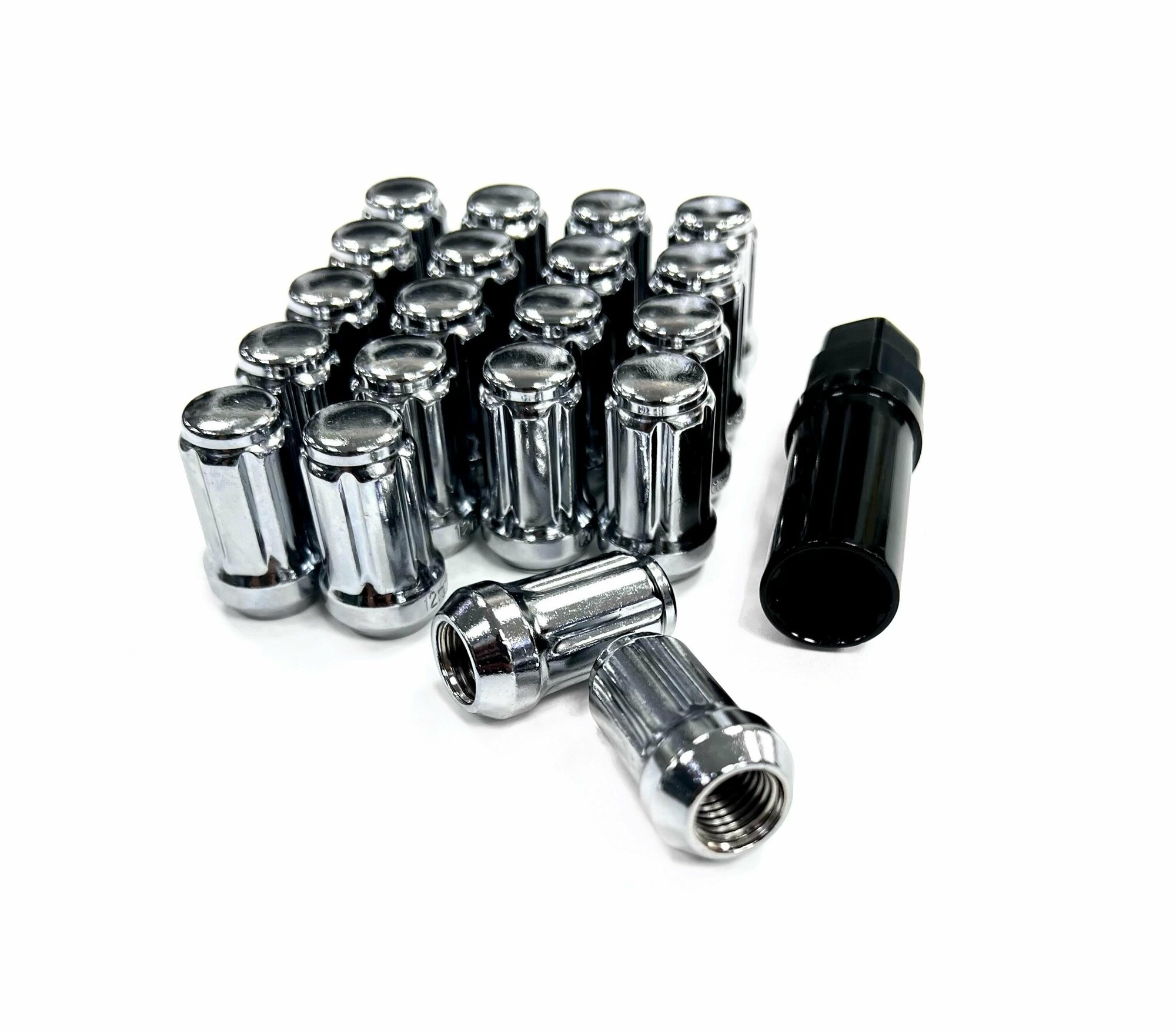 Гайки колесные сталь М12х1.5 хром закрытые h35мм, ключ 17 (20шт)