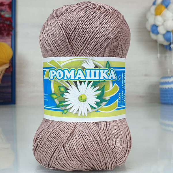 Пряжа ПНК им. Кирова ромашка 6404 какао (4 мотка)