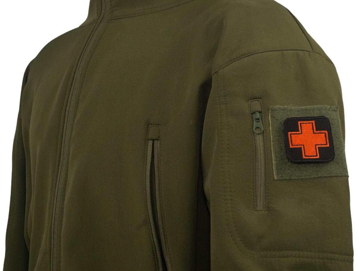 Шеврон на липучке Strike "Красный крест медика" 5см, черный