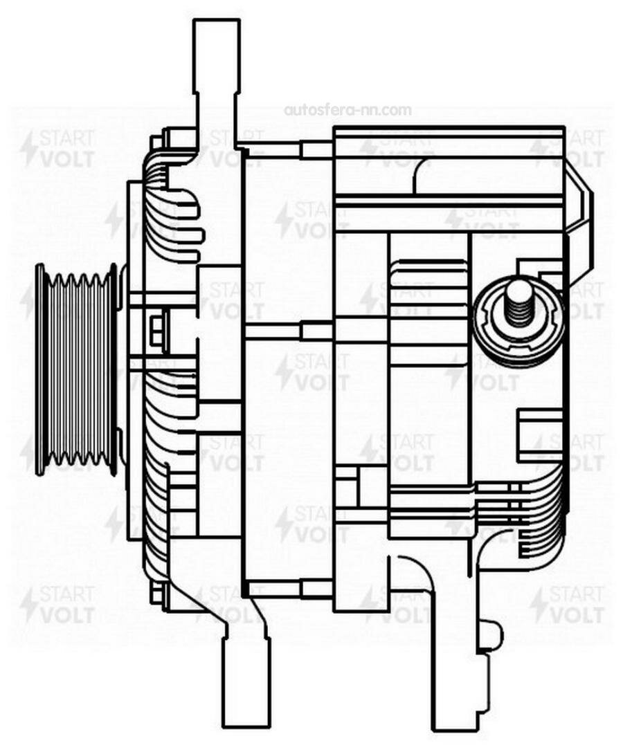 STARTVOLT LG1105 Генератор для а/м Mitsubishi ASX (10-)/Lancer X (07-) 1.6i 95A (LG 1105)