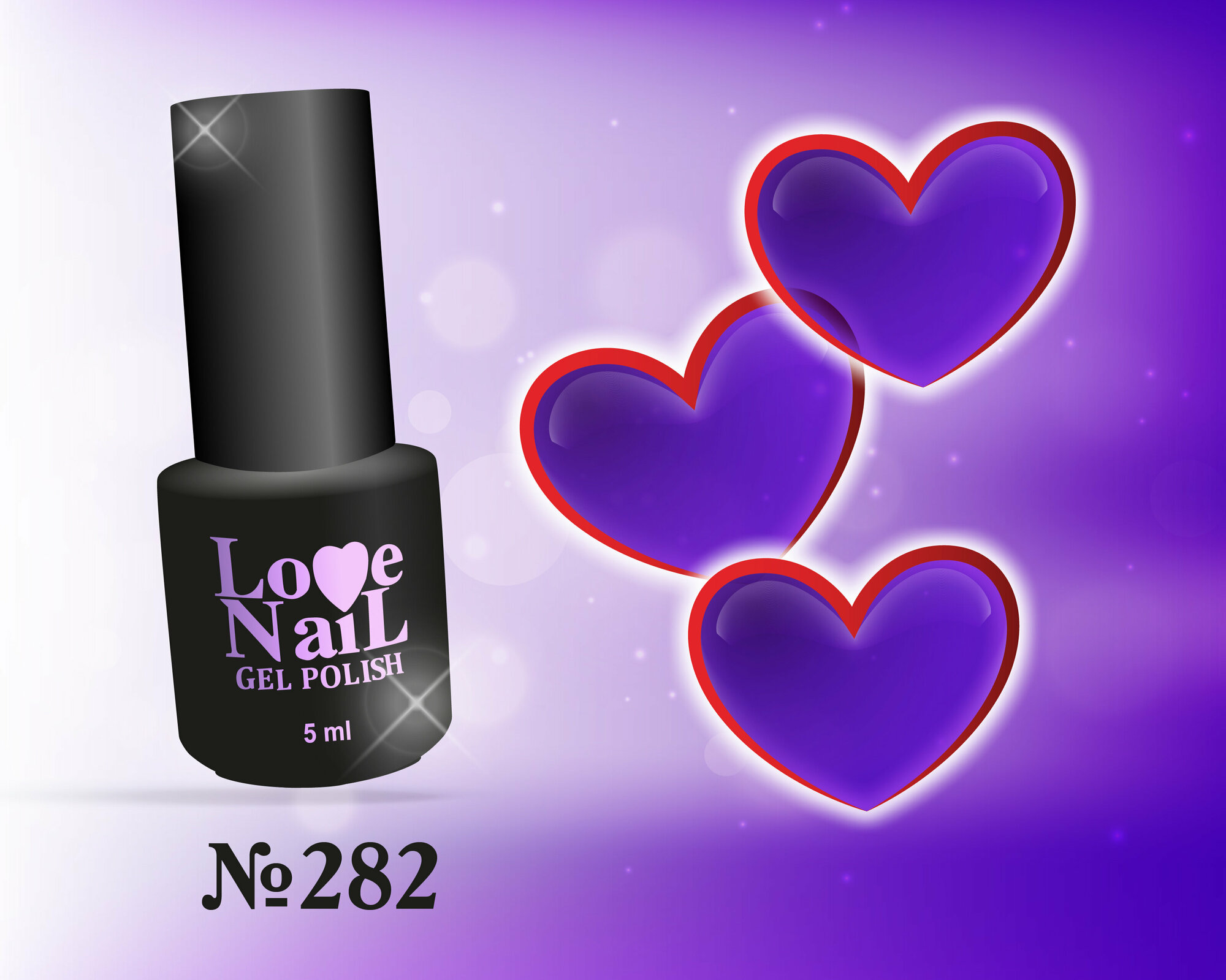 282 LoVe Nail гель лак класса премиум витраж 5 мл.