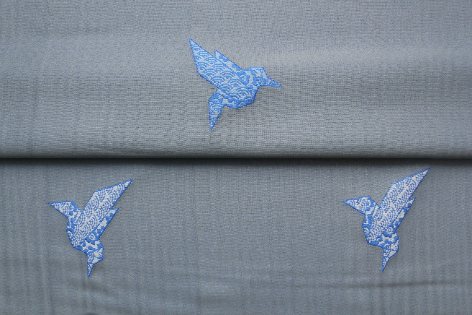 Ткань Жаккард с оригами Dsquared серо-сине-голубой, ш150см, 0,5 м