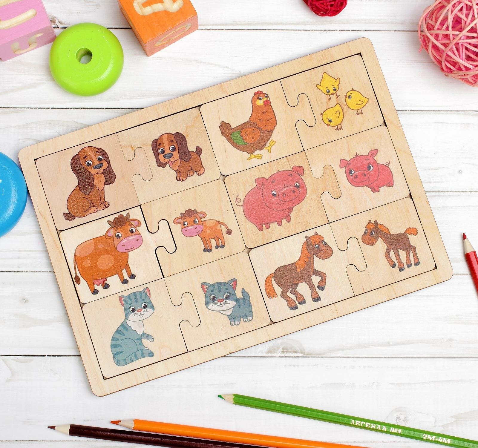 Настольная игра "Мама и малыш" Десятое Королевство, дерево, ассоциативная