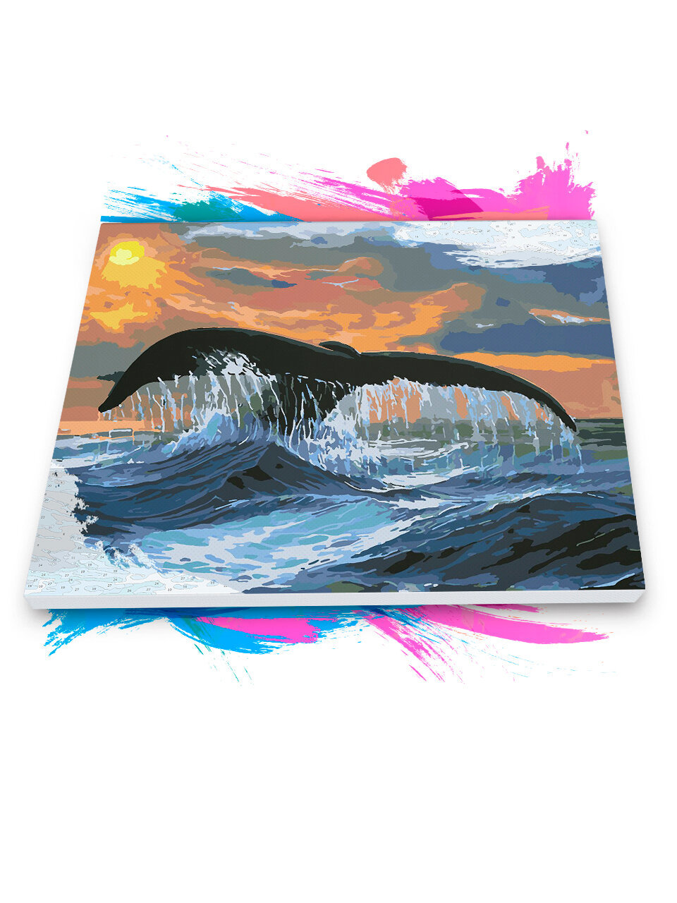 Картина по номерам на холсте Хвост кита на закате, 40 х 50 см