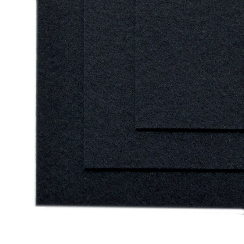 Фетр листовой жесткий 1мм (фетр для рукоделия) 20х30 см цв. черный (10 листов)