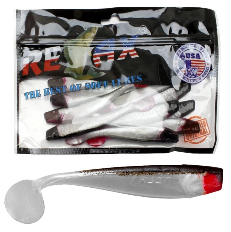Мягкая силиконовая приманка риппер RELAX KINGSHAD 4, 10,0cm 8,9g цвет S008 (White Pearl, Black) 1 уп. по 10 шт.