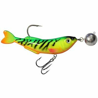 Воблер для рыбалки AQUA JIG-DOK с чебурашкой 86mm, цвет 049 (флуоресцентная макрель), 1 штука