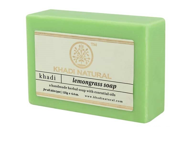LEMONGRASS Handmade Herbal Soap With Essential Oils, Khadi Natural (лемонграсс Мыло ручной работы с эфирными маслами, Кхади Нэчрл), 125 г.