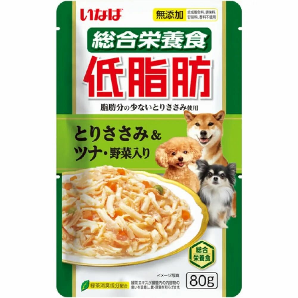 INABA Консервы для собак Teishibo. куриное филе с тунцом и овощами , 80 г