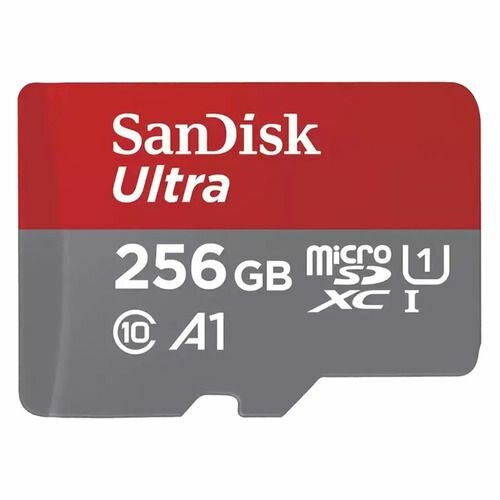 Карта памяти microSDXC UHS-I Sandisk Ultra 256 ГБ, 150 МБ/с, Class 10, SDSQUAC-256G-GN6MN, 1 шт, без адаптера