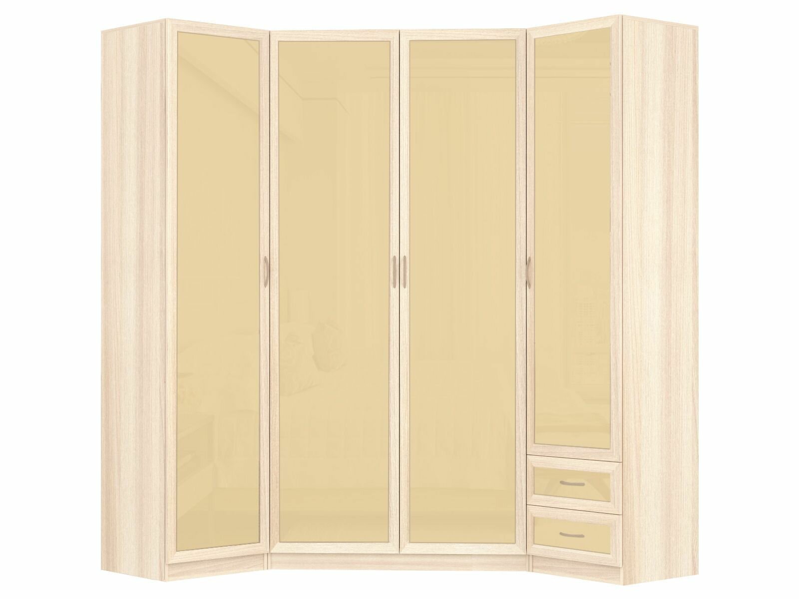 Шкаф угловой для одежды "Наполеон 15.2" 160/160х220х45, дуб молочный