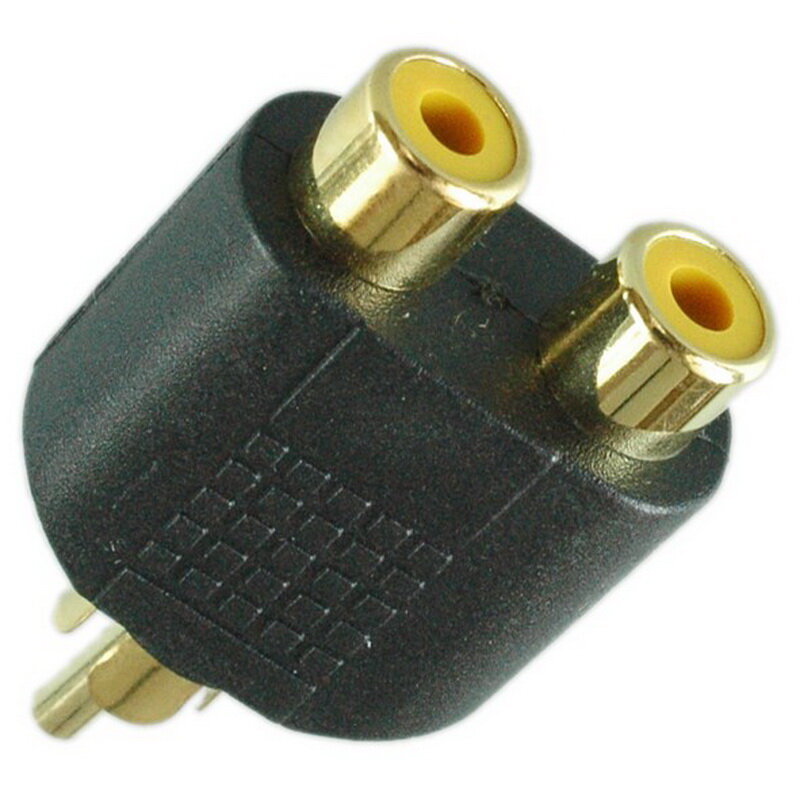Переход RCA штекер - 2 x RCA гнездо пластик Gold, Gold, Pro Legend