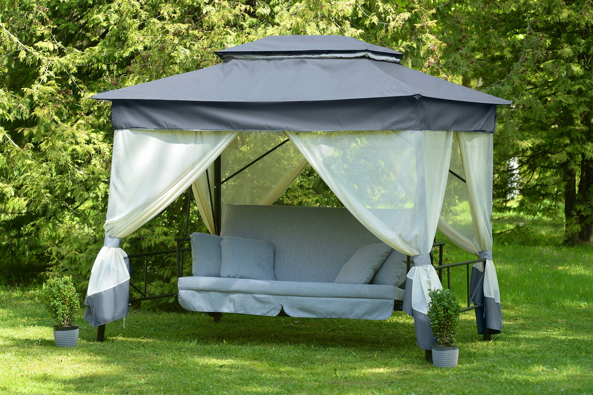 Садовые качели 272.2х202.5х238 см, OLSA Качели шатер с1456 / нагрузка до 280 кг./ Основание 240х170