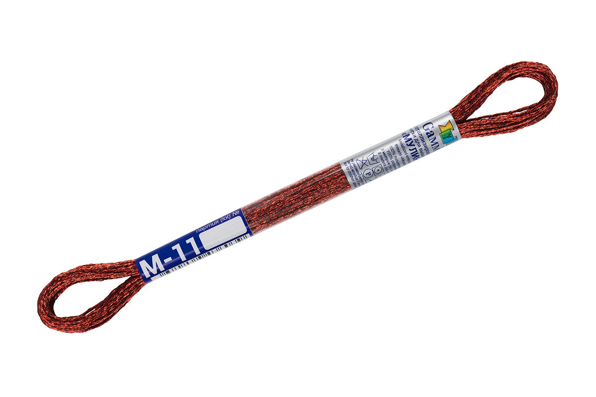 Мулине "Gamma" NM металлик 100% полиэстер 8 м М-11 св. красный