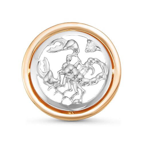 Подвеска, комбинированное золото, 585 проба