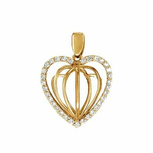 Подвеска, комбинированное золото, 585 проба