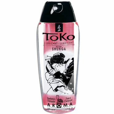Shunga Toko Aroma Sparkling Strawberry Wine, 165 мл Лубрикант с нежным вкусом, шампанское и клубника