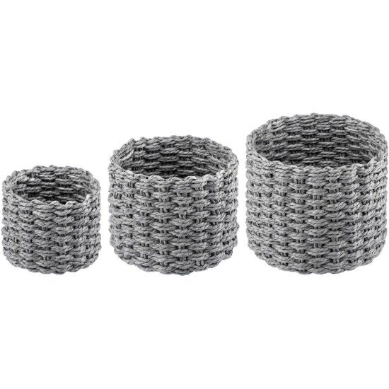 Набор EL Casa 3 плетеных корзинок, серый (240350 Elan)