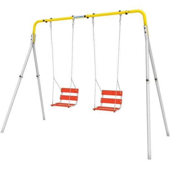 Качели двойные Romana + цепные качели R.103.28.04 серый/жёлтый