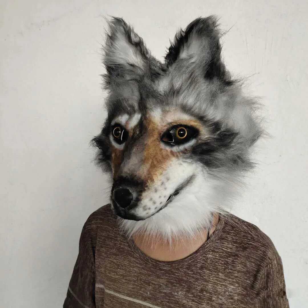 Латексная маска Чеширского кота COSNYC Wolf Mask