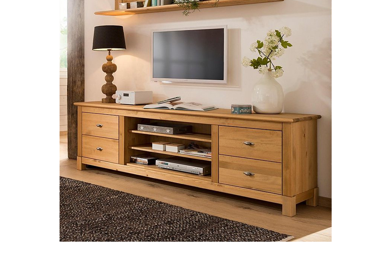 Тумба ТВ, Фабриано 200,4 выдвижных ящика, цвет венге 1, 200*42*60 см.