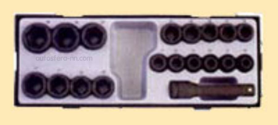 FORCE 4193 Набор головок ударных 10-32мм 1/2 6-гранных 18пр. в кейсе F-4193 FORCE