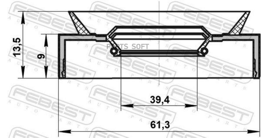 95PAS41610913C FEBEST Сальник привода MITSUBISHI OUTLANDER/LANCER 95-