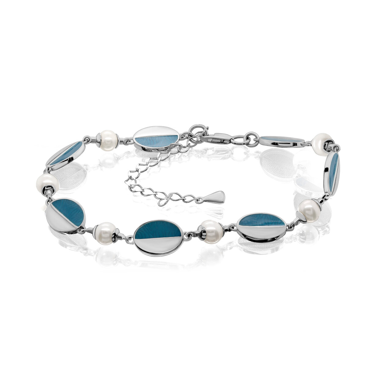 Браслет-цепочка, серебро, 925 проба, родирование