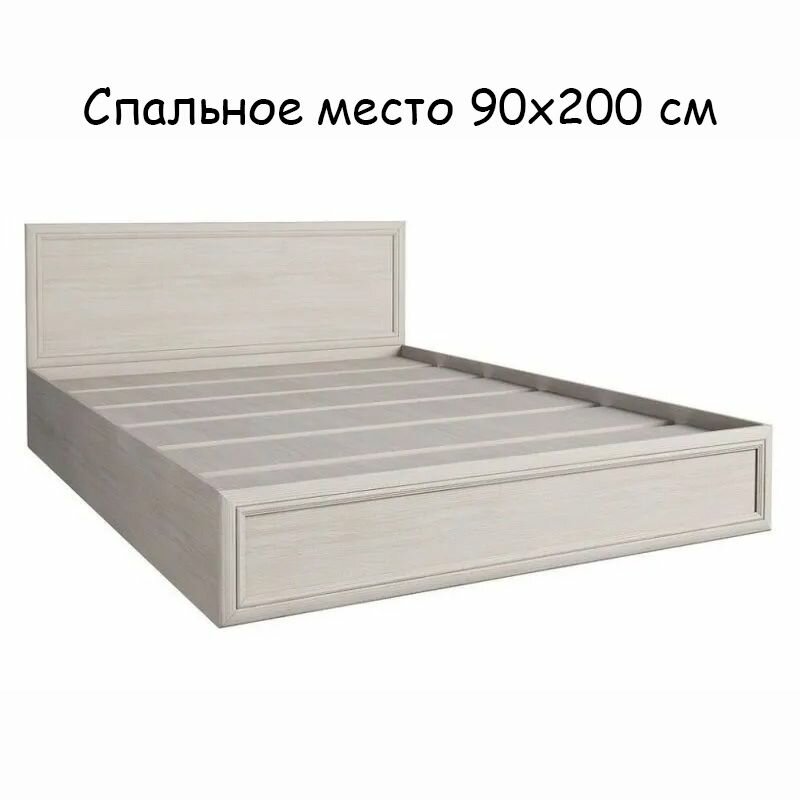 Кровать одноярусная Принцесса, спальное место 0,9х2,0 м. Астрид-Мебель, цвет Анкор белый