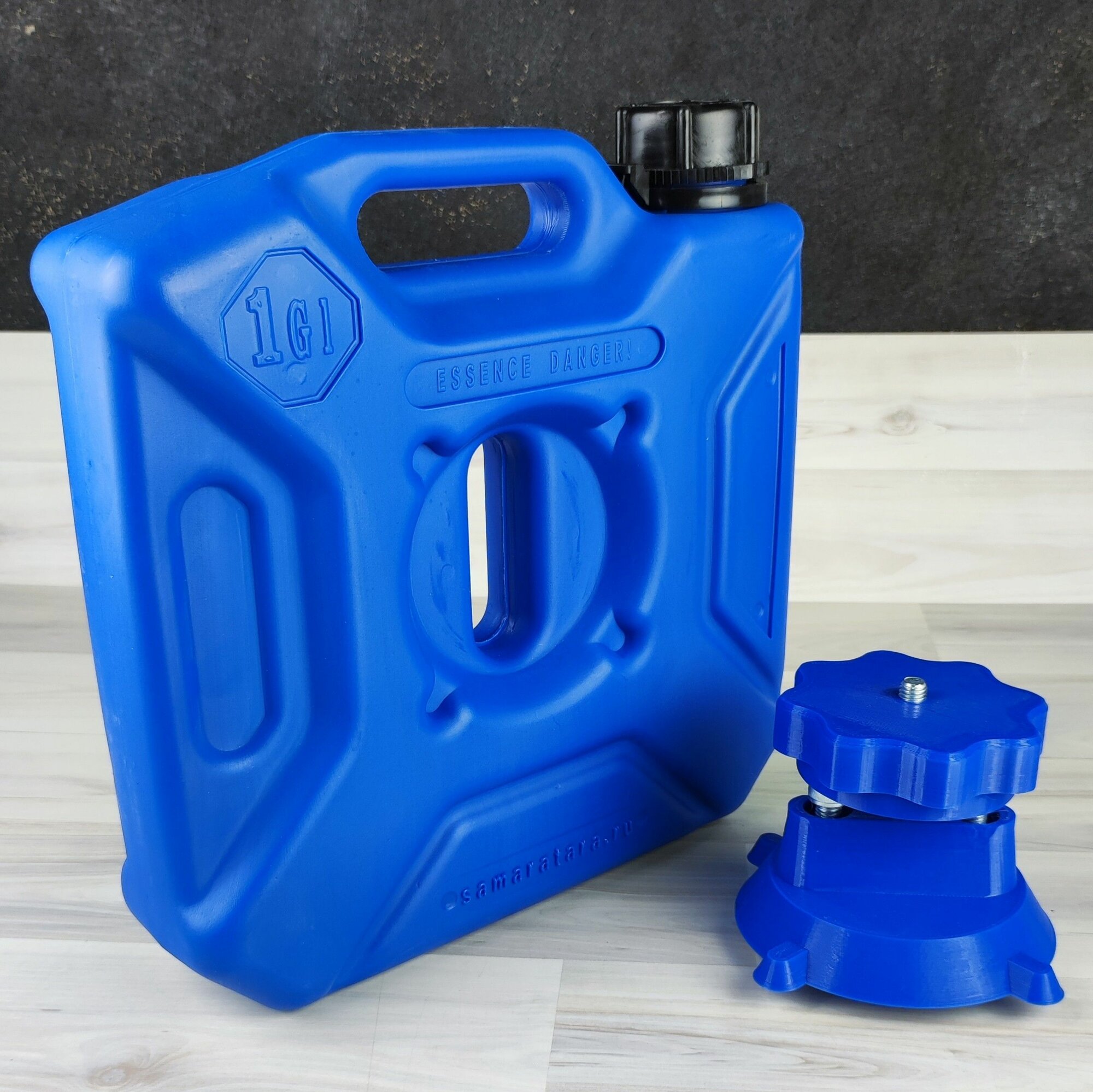 Комплект Канистра Экстрим+ 5 л. и Крепление для экспедиционной канистры "Экстрим+", PETG / FDM печать, синий